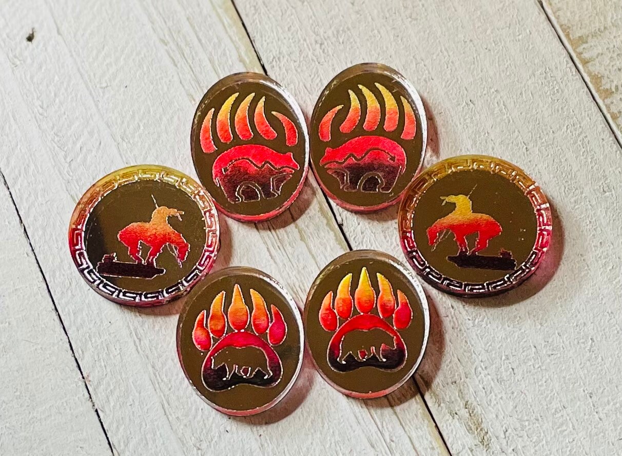Engraved Native American Cabochons, Bear Paws, End of Trail - Etsy