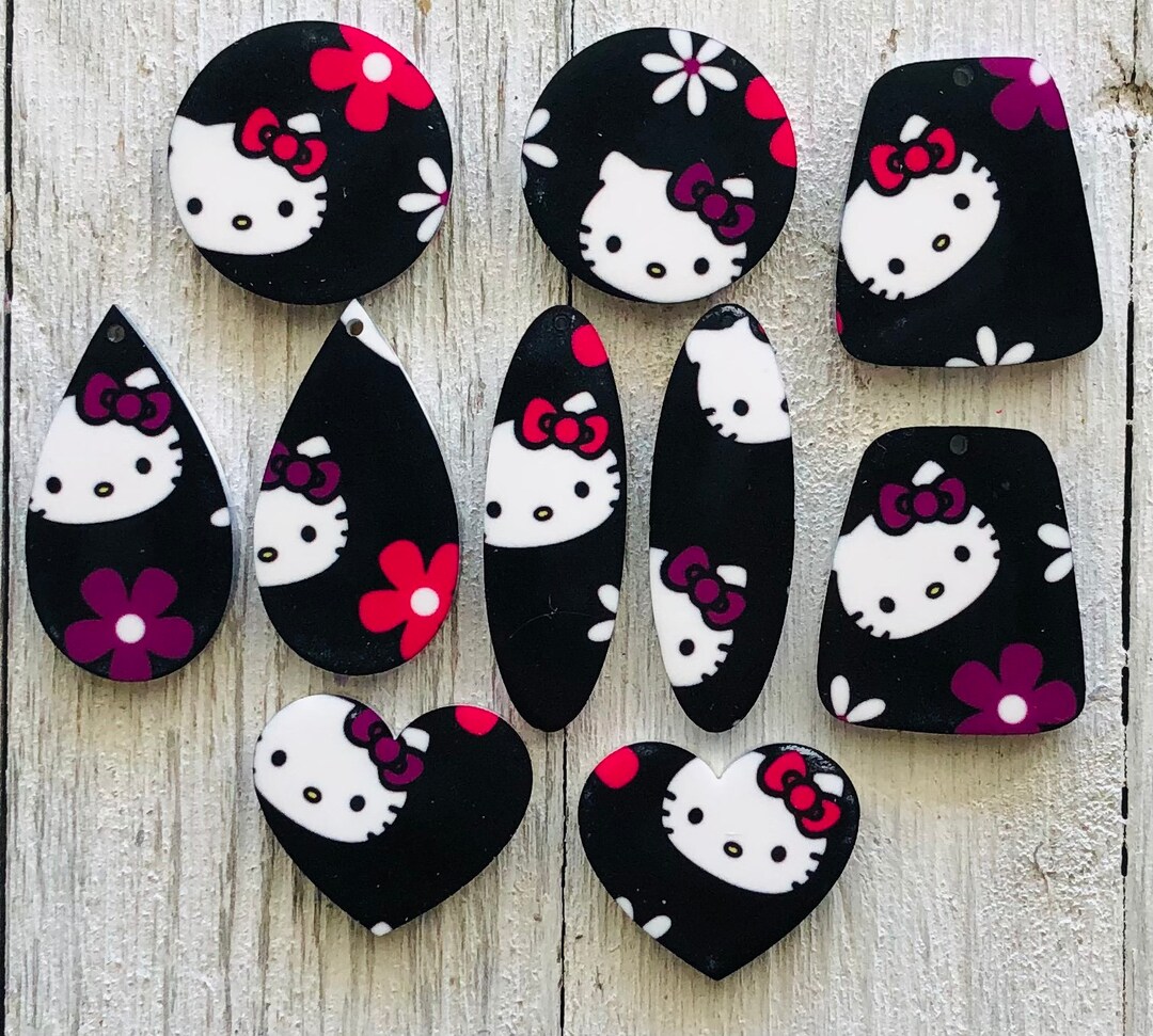Hello Kitty Set of Centers, Flat Back, Cabs, Cabochons - Etsy