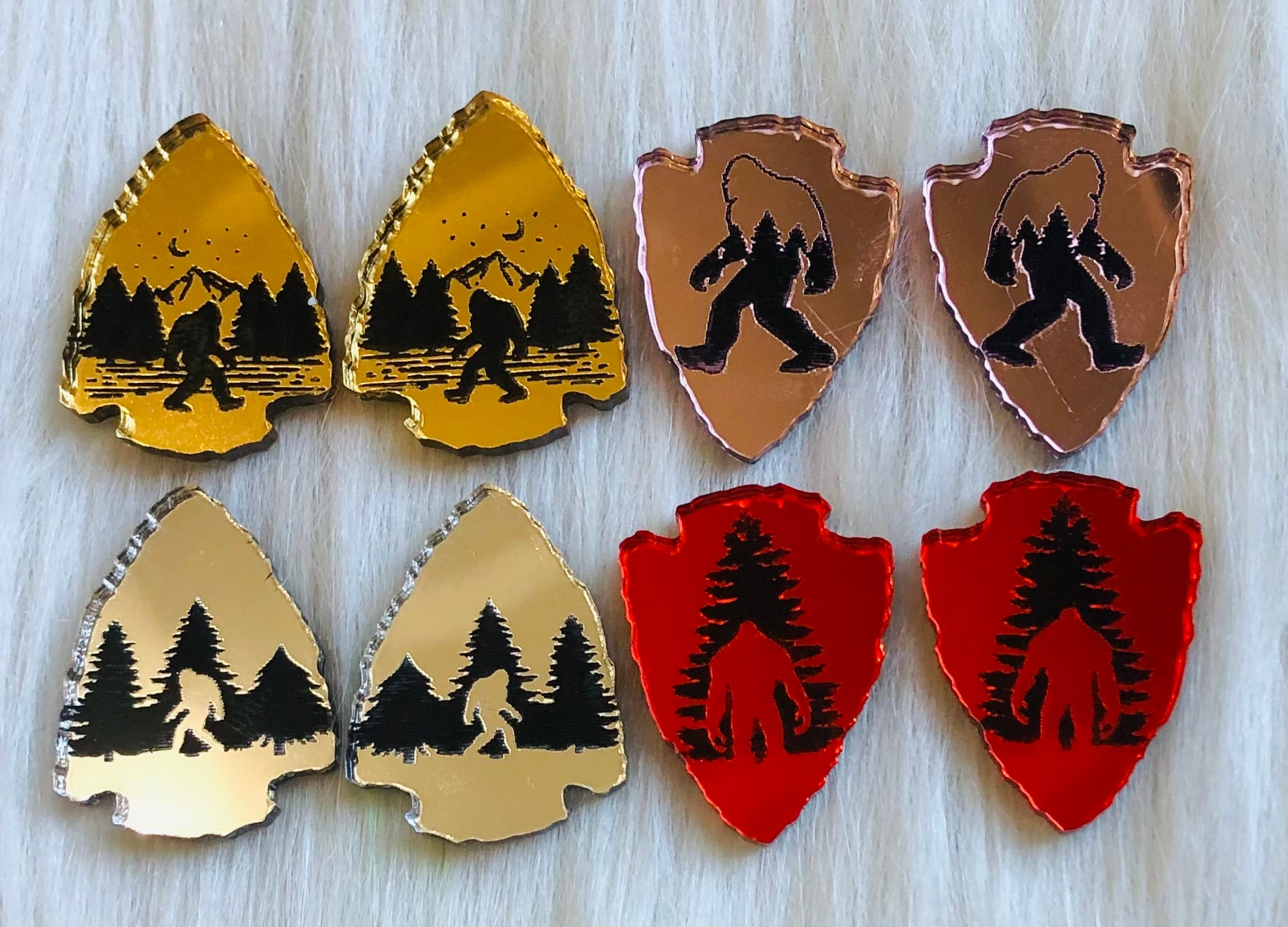 Bigfoot Arrowhead Centers Mirror Acrylic Colors - Etsy