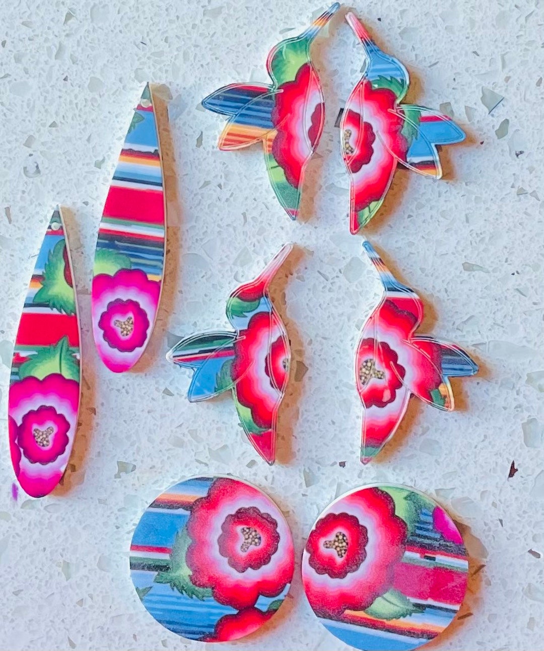 Serape Cabochons, Flower Serape Pattern Centers, Western Cabs, Flower ...