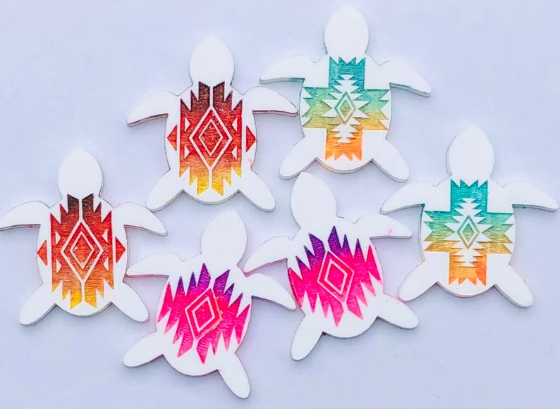 White Acrylic Aztec Turtle Cabs, Cabochons, Aztec, Beading Supplies ...
