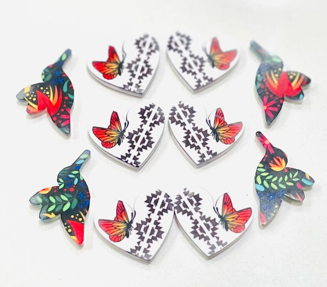 Hummingbird, Heart Aztec Butterfly Cabs, Cabochons, - Etsy