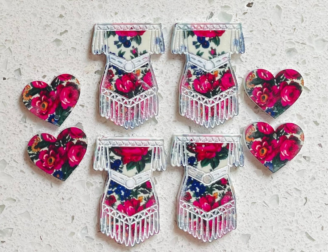 Kokum Dress Cabochons, Kokum Centers, Flower Scarf Dress Cabochons ...