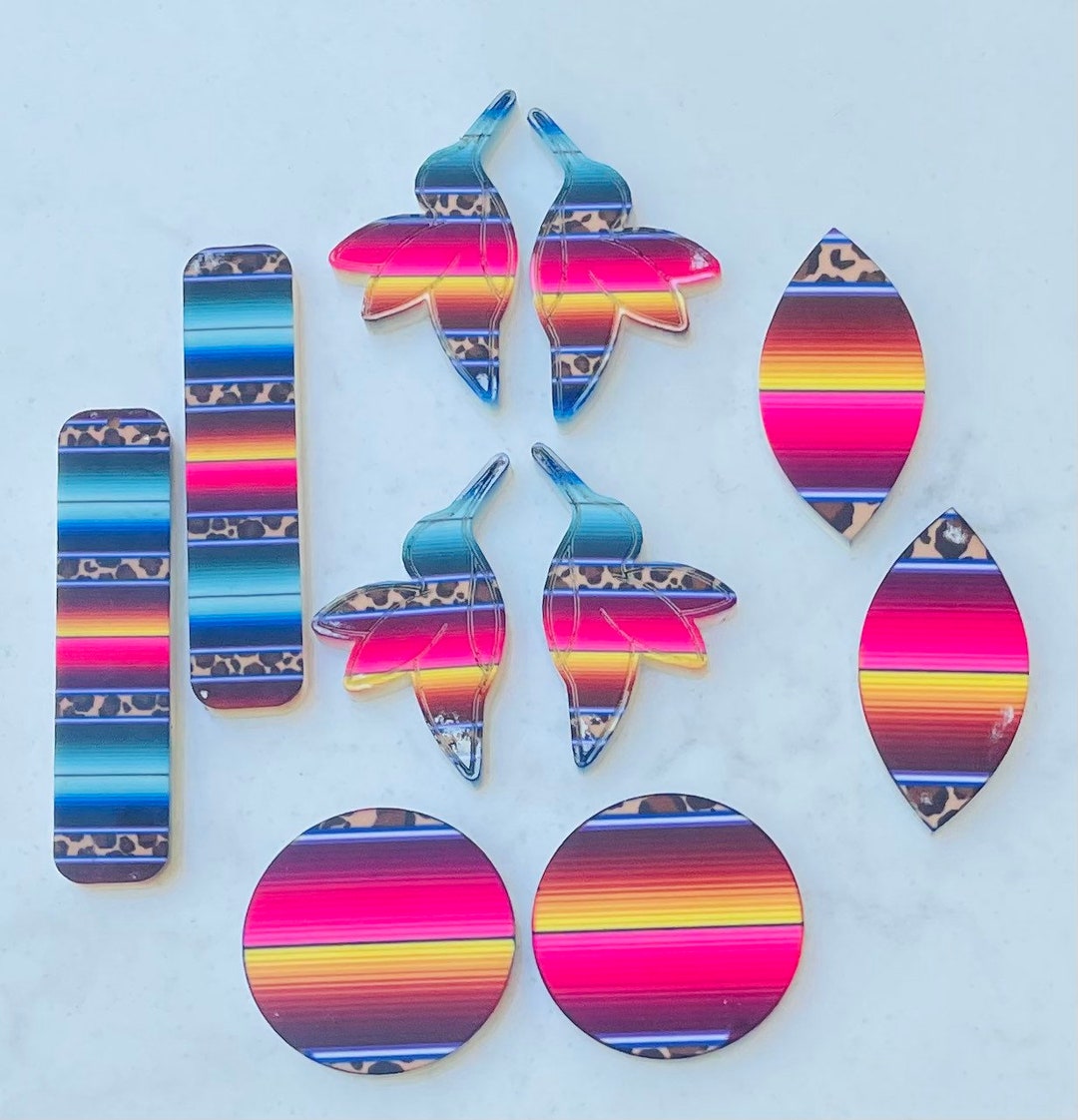 Hummingbird Cabochons, Serape, Serape Pattern Cabochons, Indigenous ...