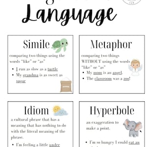 Figurative Language Study Guide - Etsy