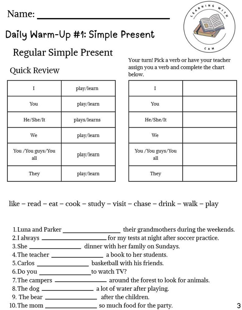 10 Days of ESL Grammar Warm-ups, B1 Level - Etsy