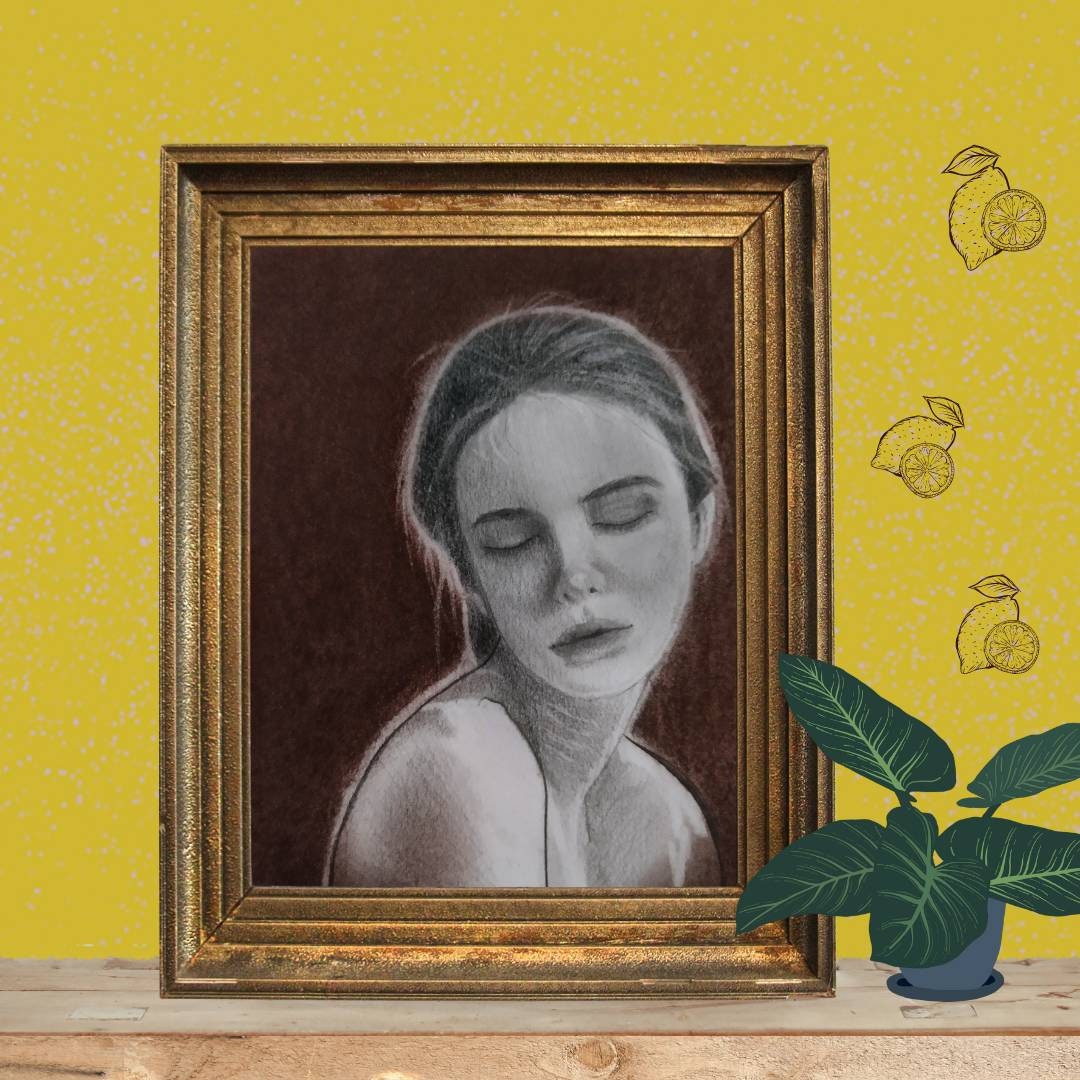 Mini Portrait Drawing, Pencil Portrait, Graphite Drawing Personalized ...