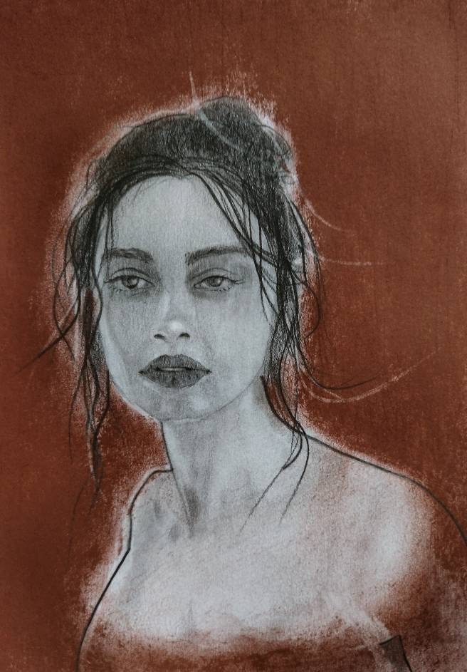 Mini Portrait Drawing, Pencil Portrait, Graphite Drawing Personalized ...