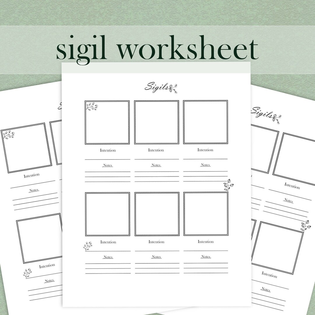 Printable Sigil Record Grimoire Page Witchcraft Book of Shadows Sigil ...
