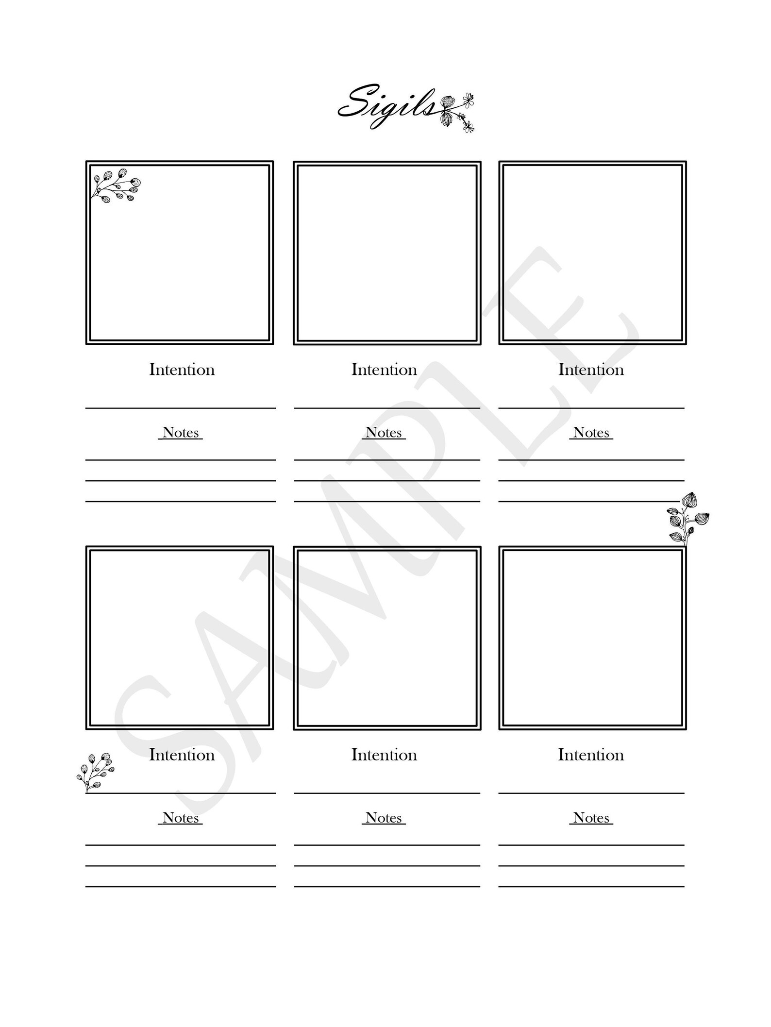 Printable Sigil Record Grimoire Page Witchcraft Book of Shadows Sigil ...
