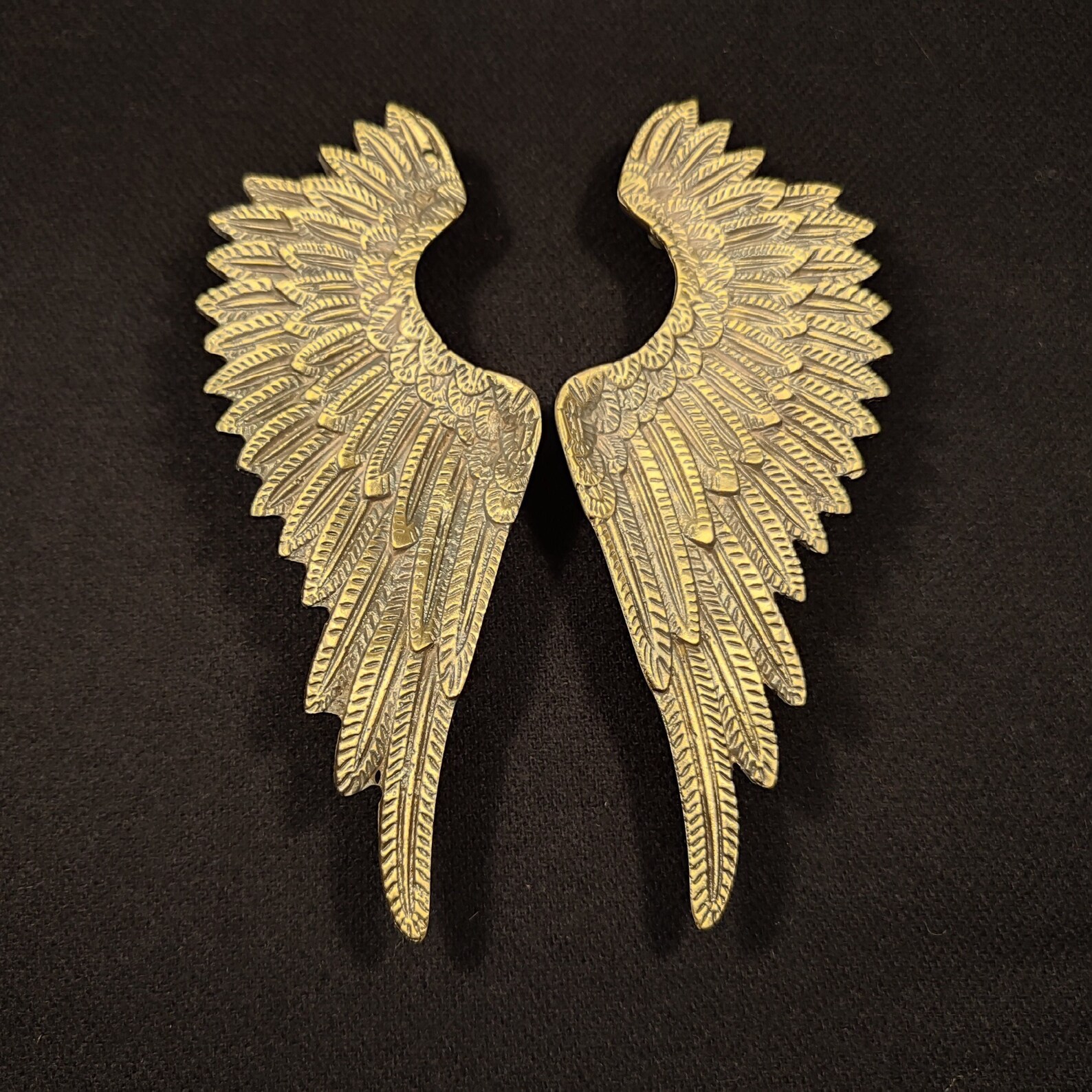 ANGEL WING HANDLE Pair Brass Door Handle Wardrobe Handle - Etsy