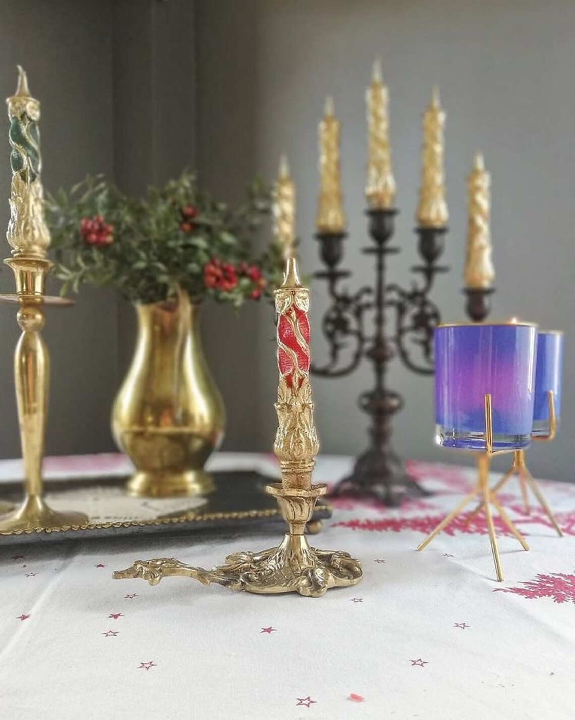 GOLD CANDLE Spiral Candle Pillar Candle Undyed Candle Gold - Etsy