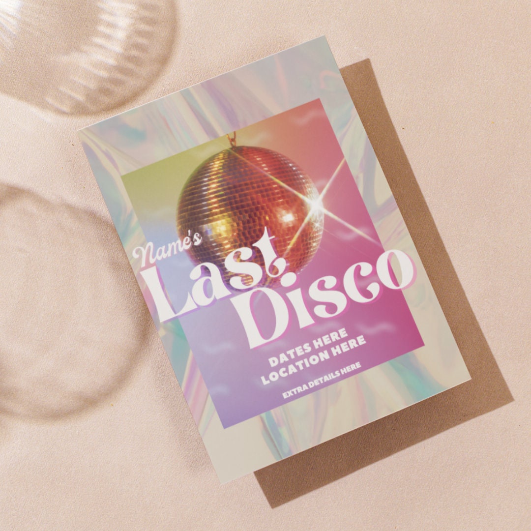 Last Disco Invitation Template | Canva Template | Editable Template ...