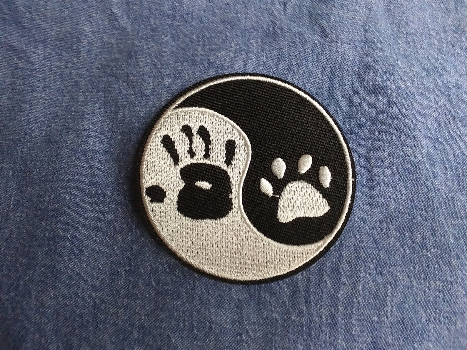 Hand and Paw Ying Yang Iron on Patch - Etsy