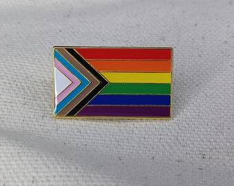 Progress Pride Flag Pin Rainbow Pride Proudly Supporting - Etsy