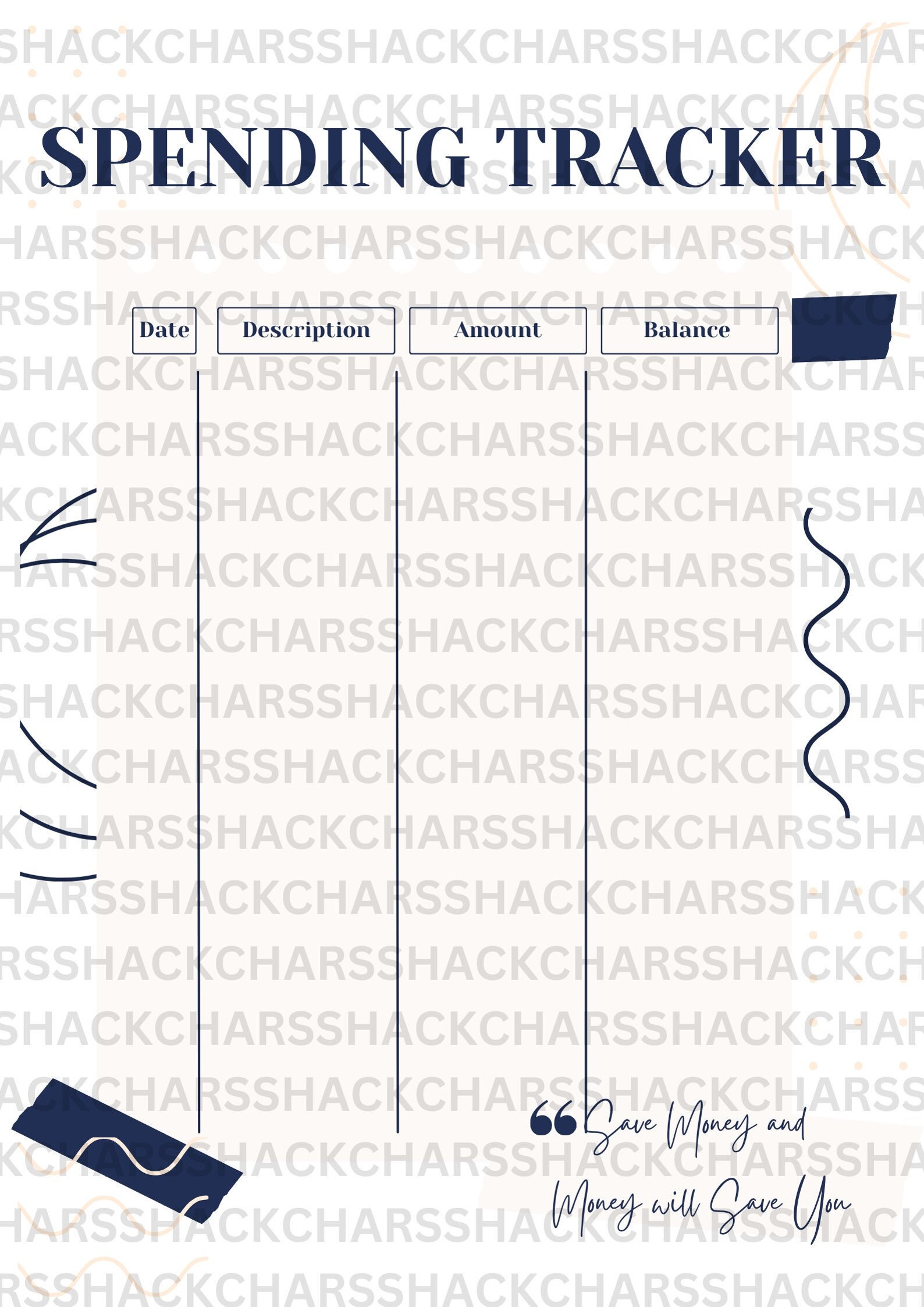 Journal Spending Tracker, Printable Spending Tracker, Save Money ...