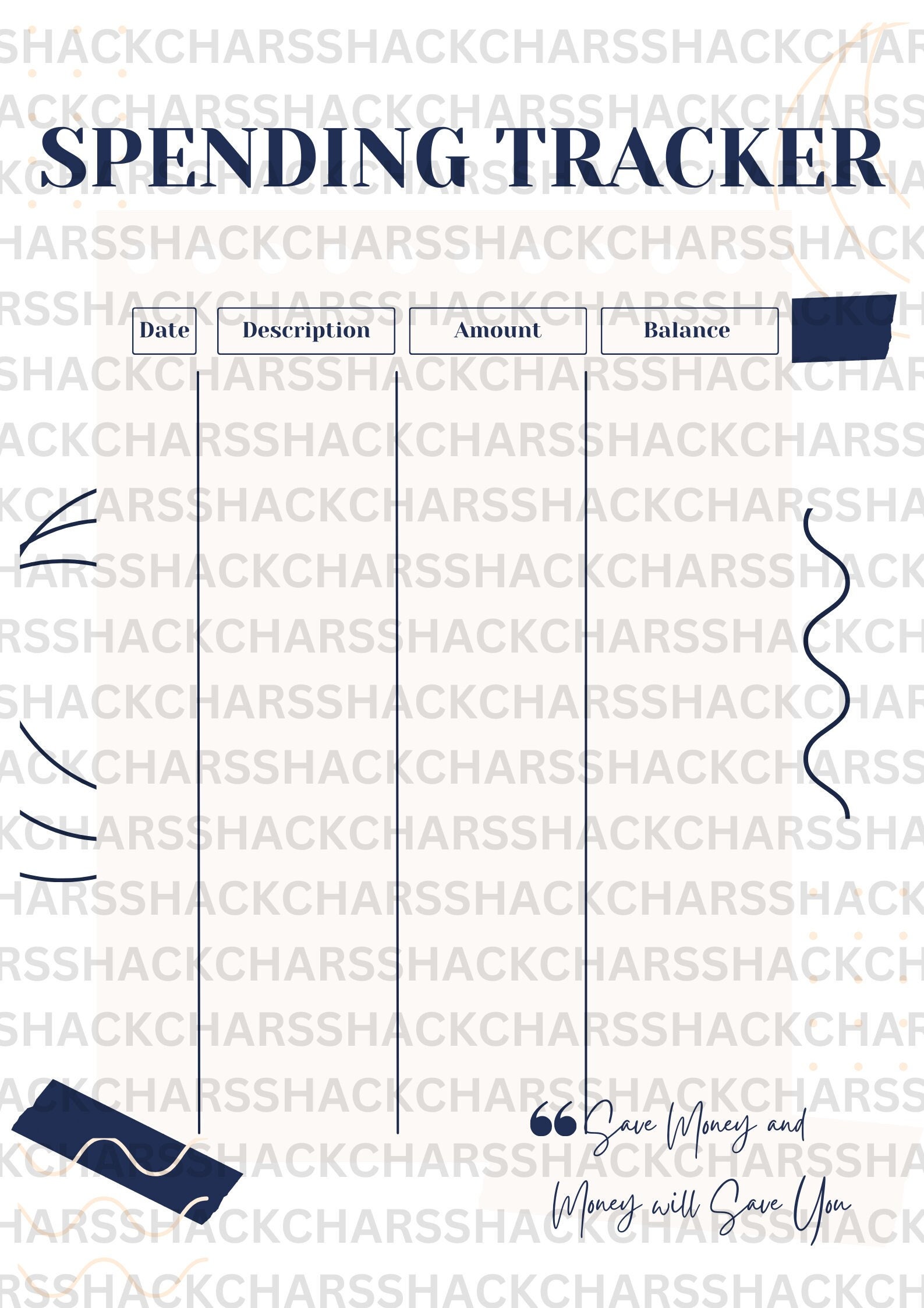 Journal Spending Tracker, Printable Spending Tracker, Save Money ...