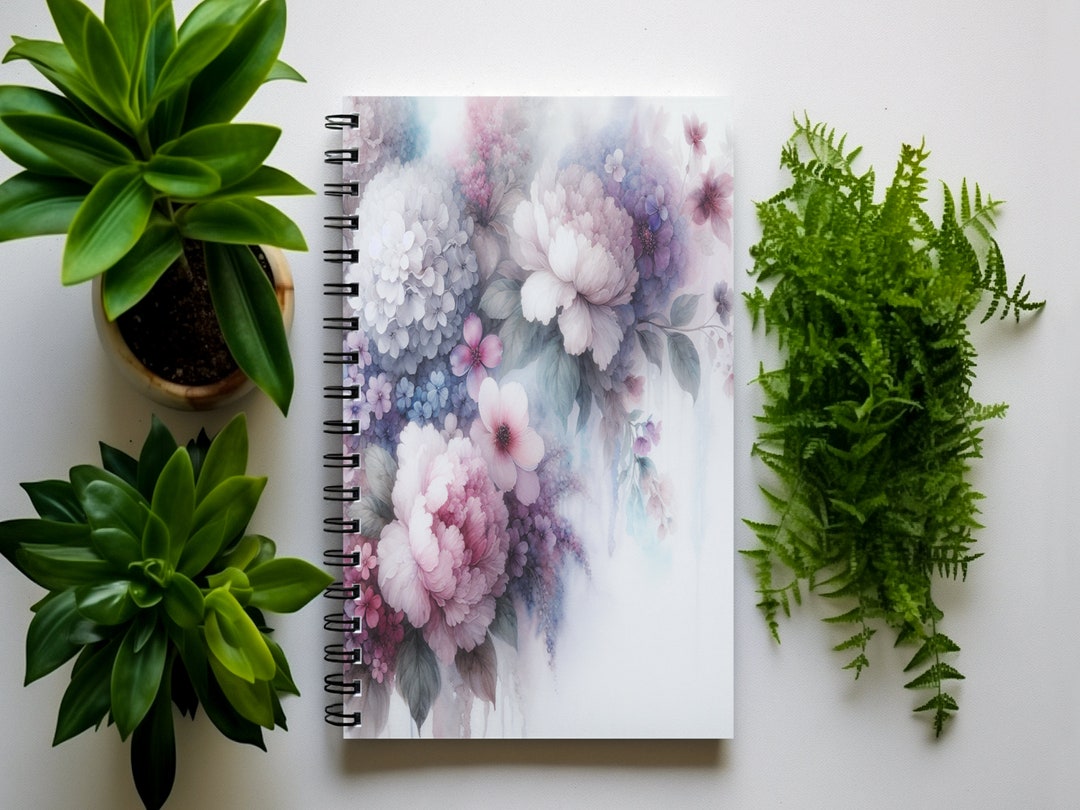 Watercolor Florals Spiral Notebook - Ruled Pages, 118 Sheets, Artistic ...