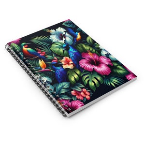 Tropical Bloom Spiral Notebook - Ruled Pages, Eco-friendly Paper ...