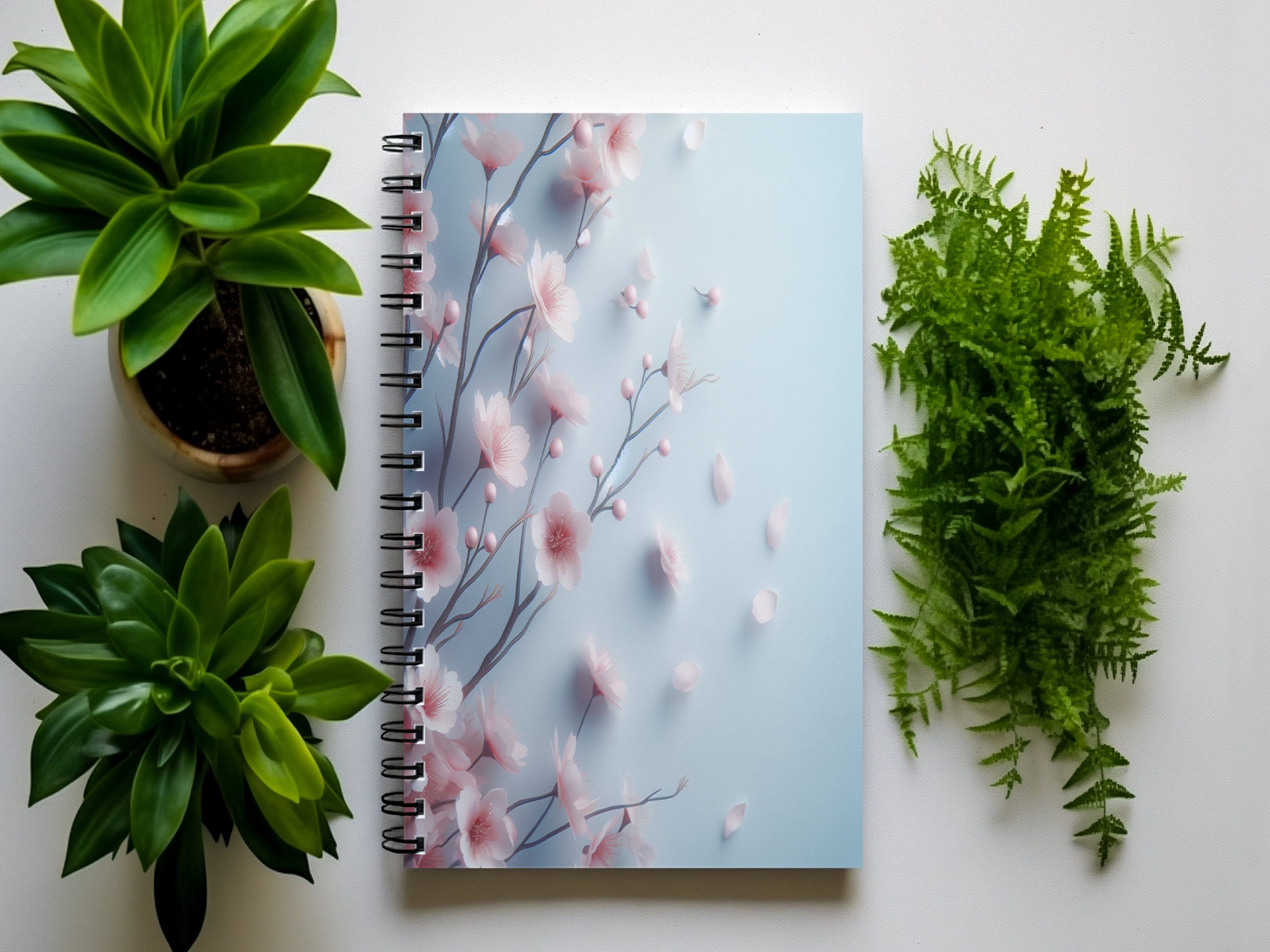Cherry Blossom Serenity Spiral Notebook - Ruled Pages, Eco-friendly ...