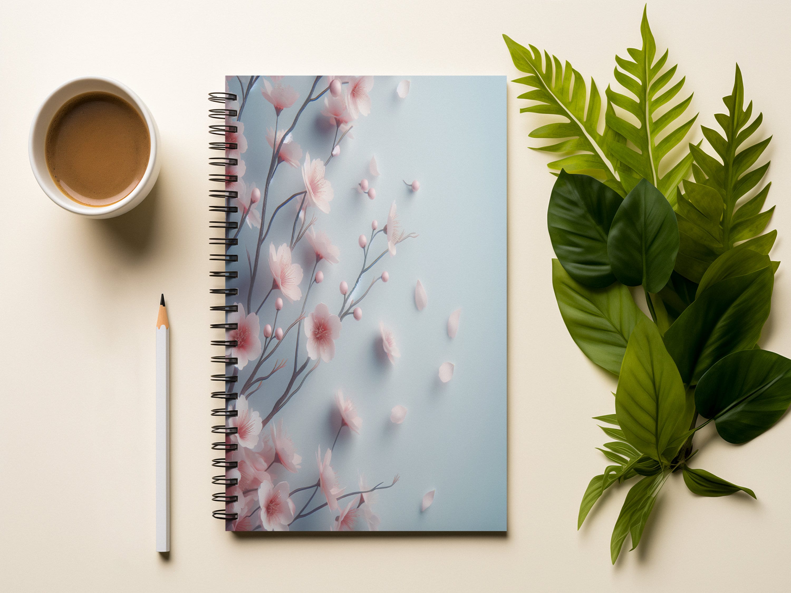 Cherry Blossom Serenity Spiral Notebook - Ruled Pages, Eco-friendly ...