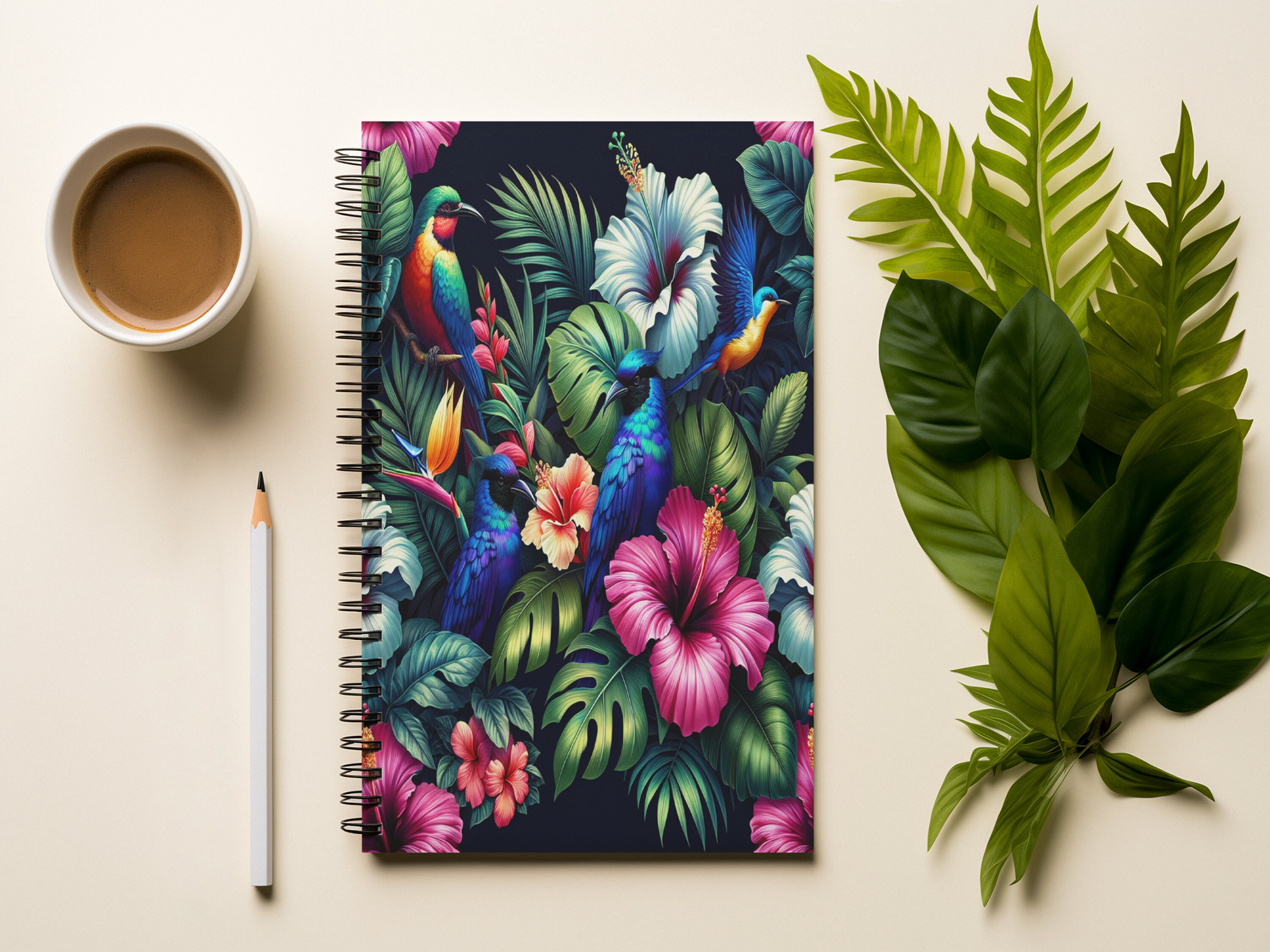Tropical Bloom Spiral Notebook - Ruled Pages, Eco-friendly Paper ...