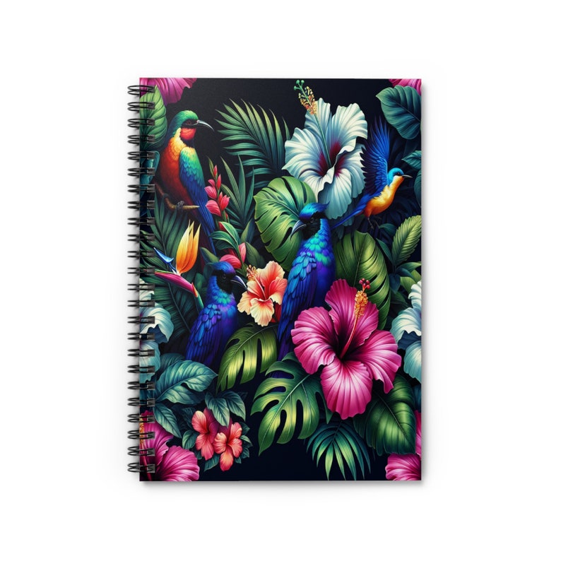 Tropical Bloom Spiral Notebook - Ruled Pages, Eco-friendly Paper ...