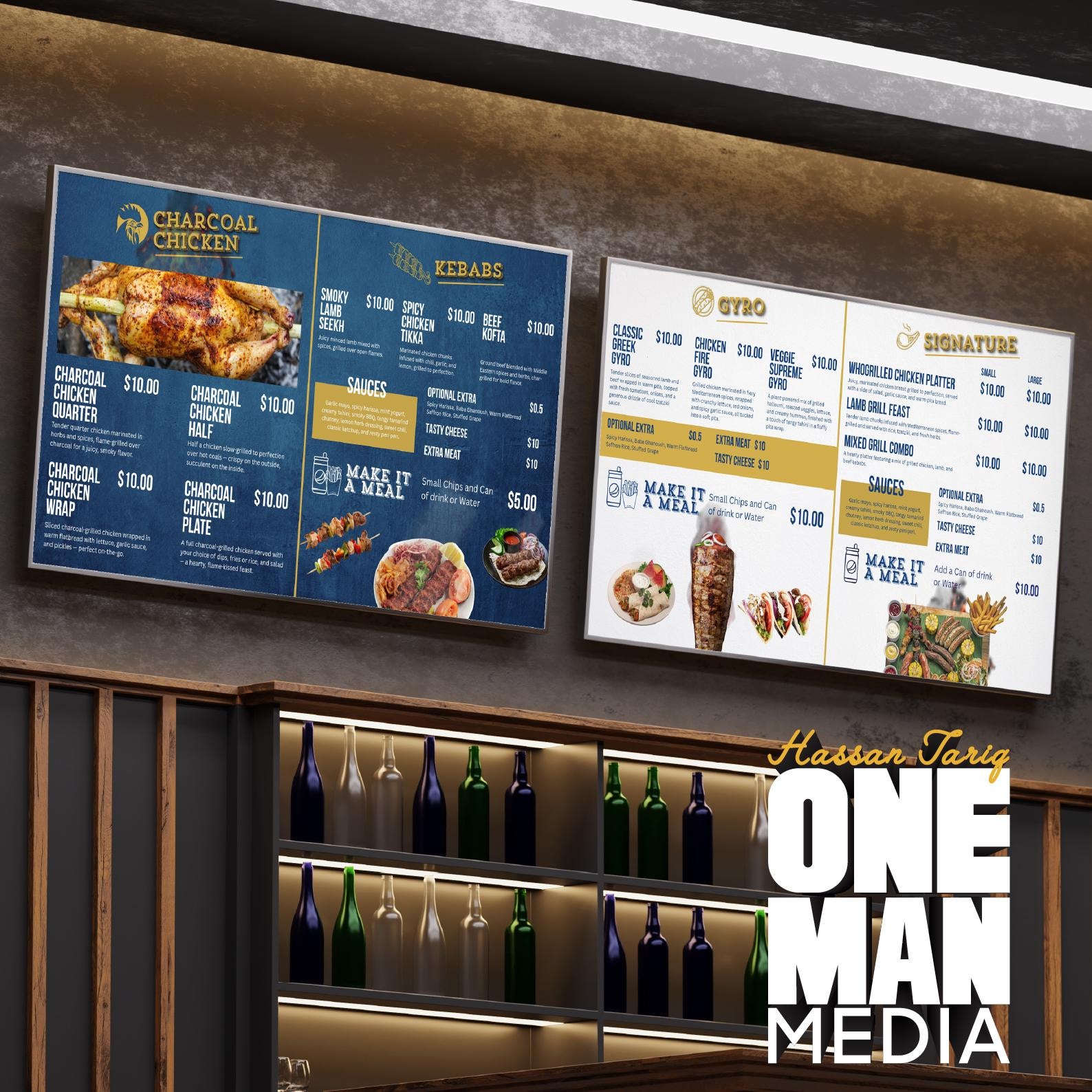 Animated 4K Restaurant Menu Board: Editable Canva Template (digital ...