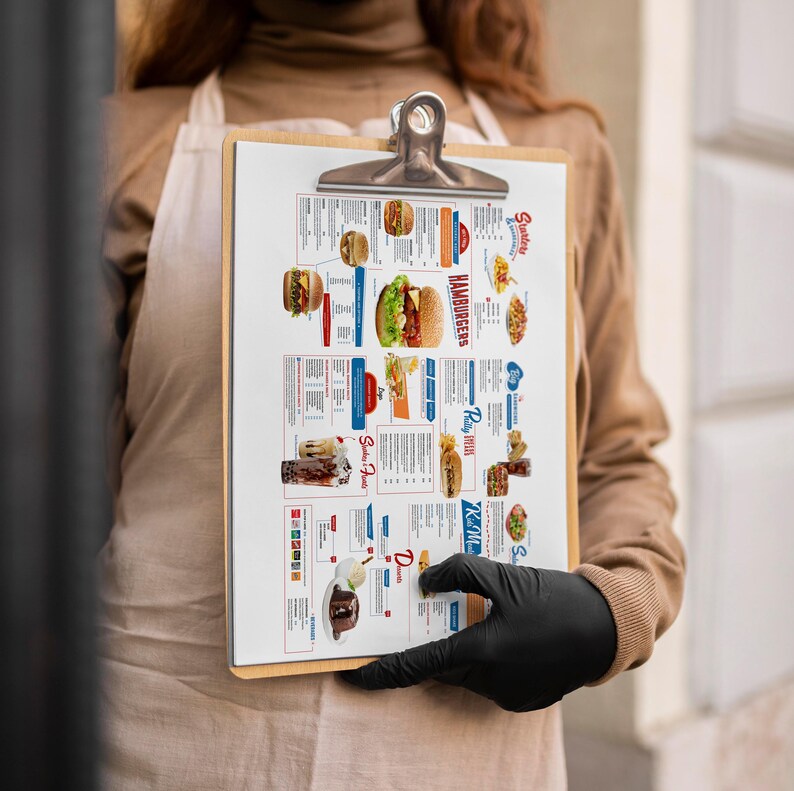 Digital Menu Board + Print Menu Board Template – Editable Template for ...