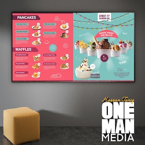 Ice Cream Menu Board Templates: 4K Digital TV Display (canva Editable ...