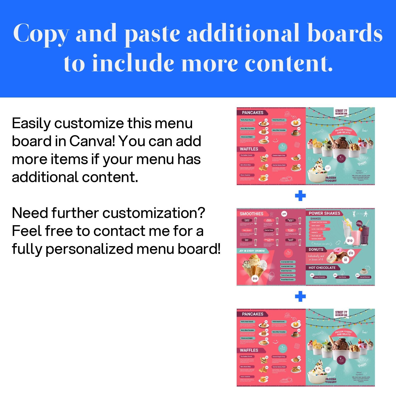 Ice Cream Menu Board Templates: 4K Digital TV Display (canva Editable ...
