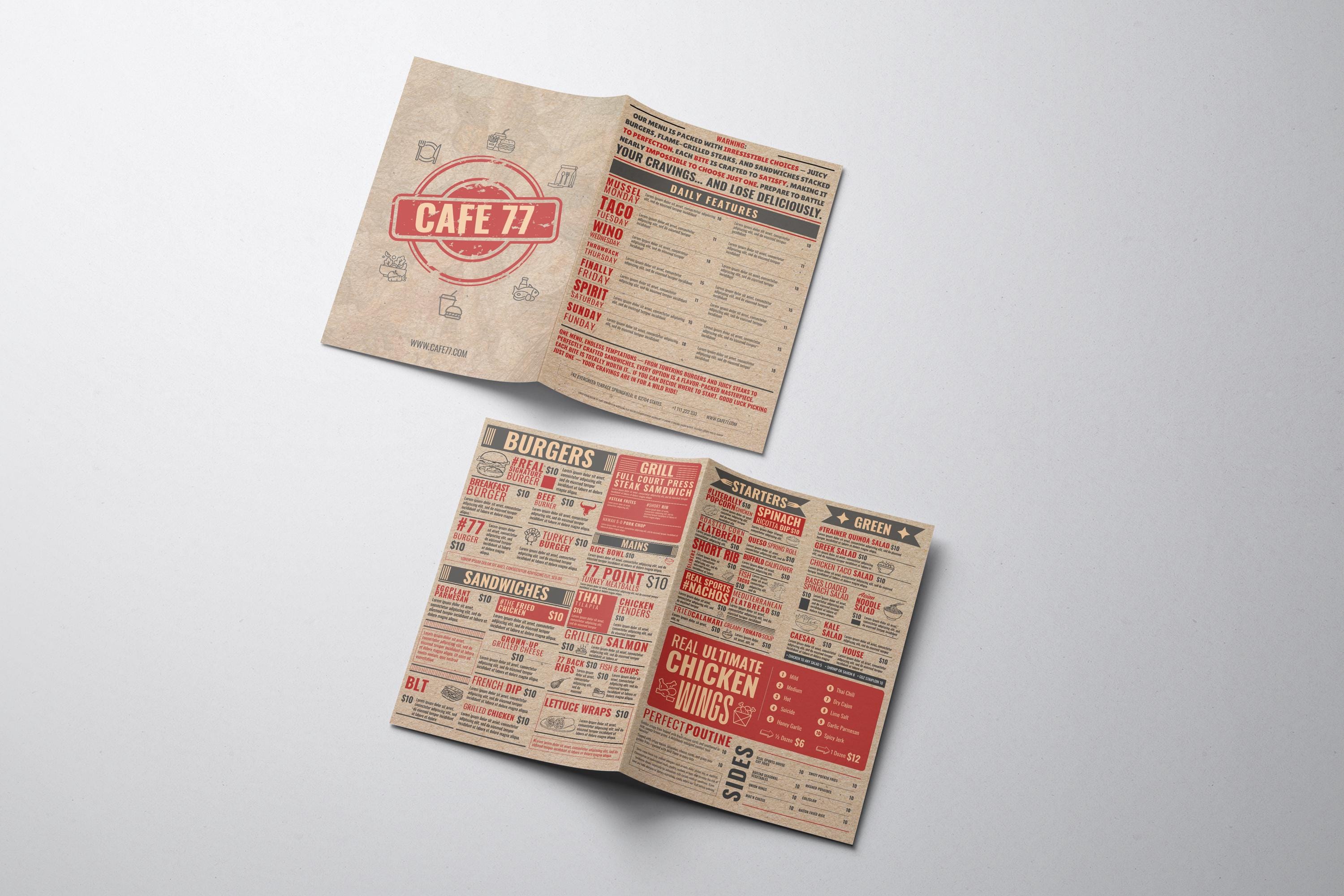 Clean & Modern Cafe Menu Templates | Editable in Canva - Etsy
