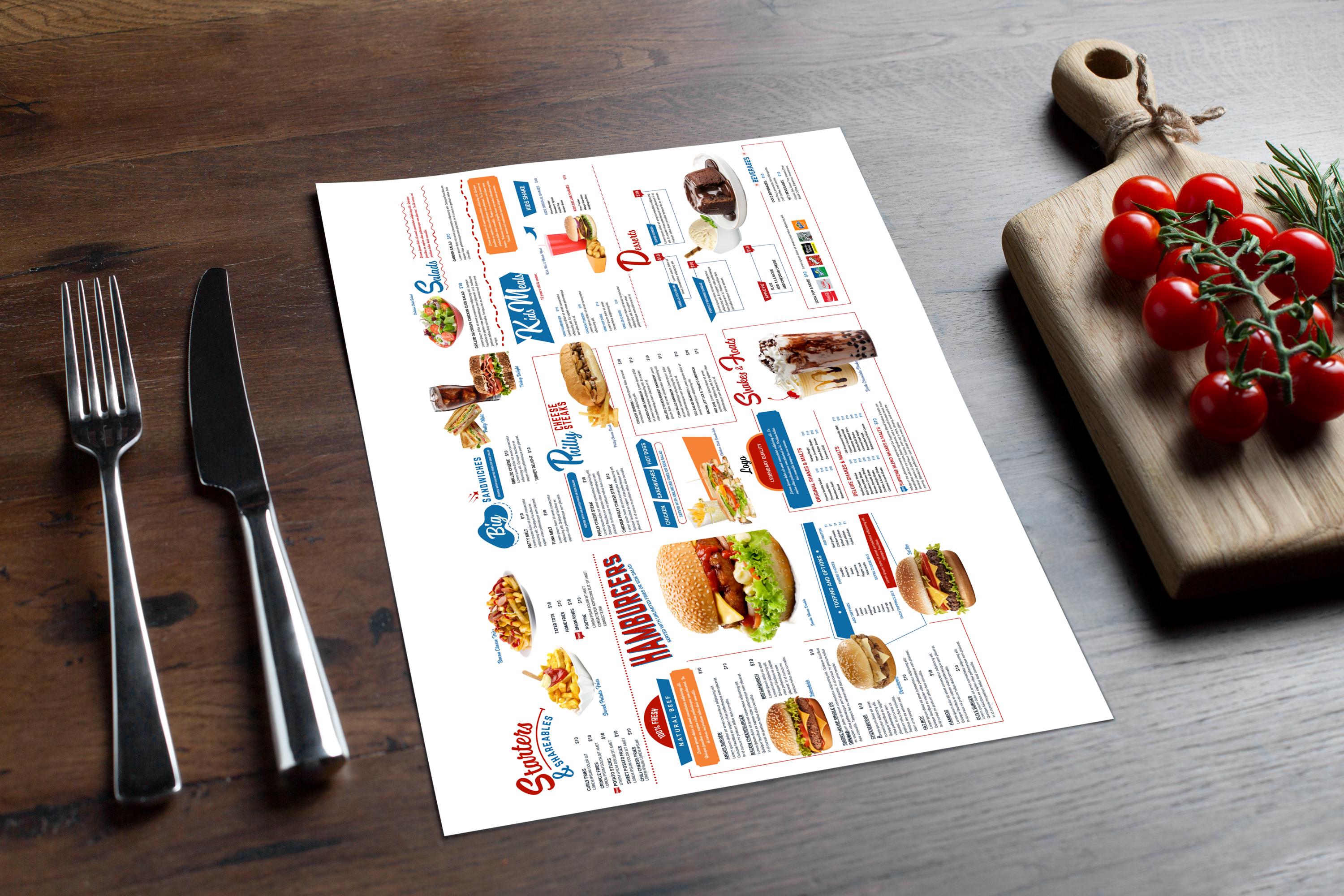 Digital Menu Board + Print Menu Board Template – Editable Template for ...