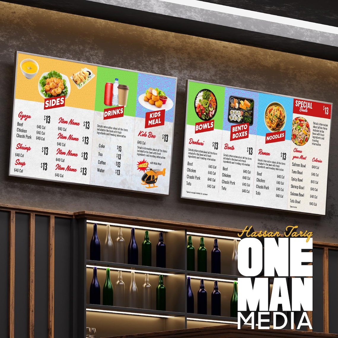 Chinese Restaurant TV Menu Board Template: Editable Digital Display ...