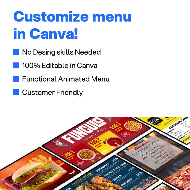 Clean & Modern Cafe Menu Templates | Editable in Canva - Etsy