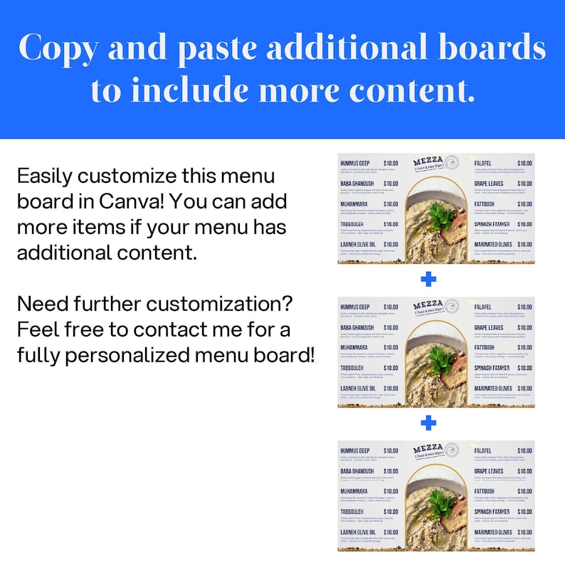 Animated 4K Restaurant Menu Board: Editable Canva Template (digital ...