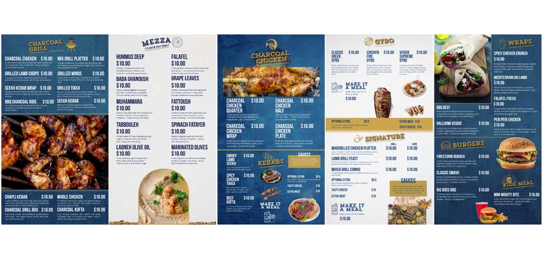 Animated 4K Vertical Restaurant Menu Board: Editable Canva Template ...