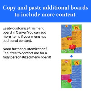 Super Hero Style Cafe Menu Board Template | Printable & Editable in ...