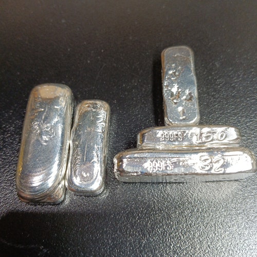Silver Bars .999 Silver Bullion 50 Grams Hand Poured - Etsy