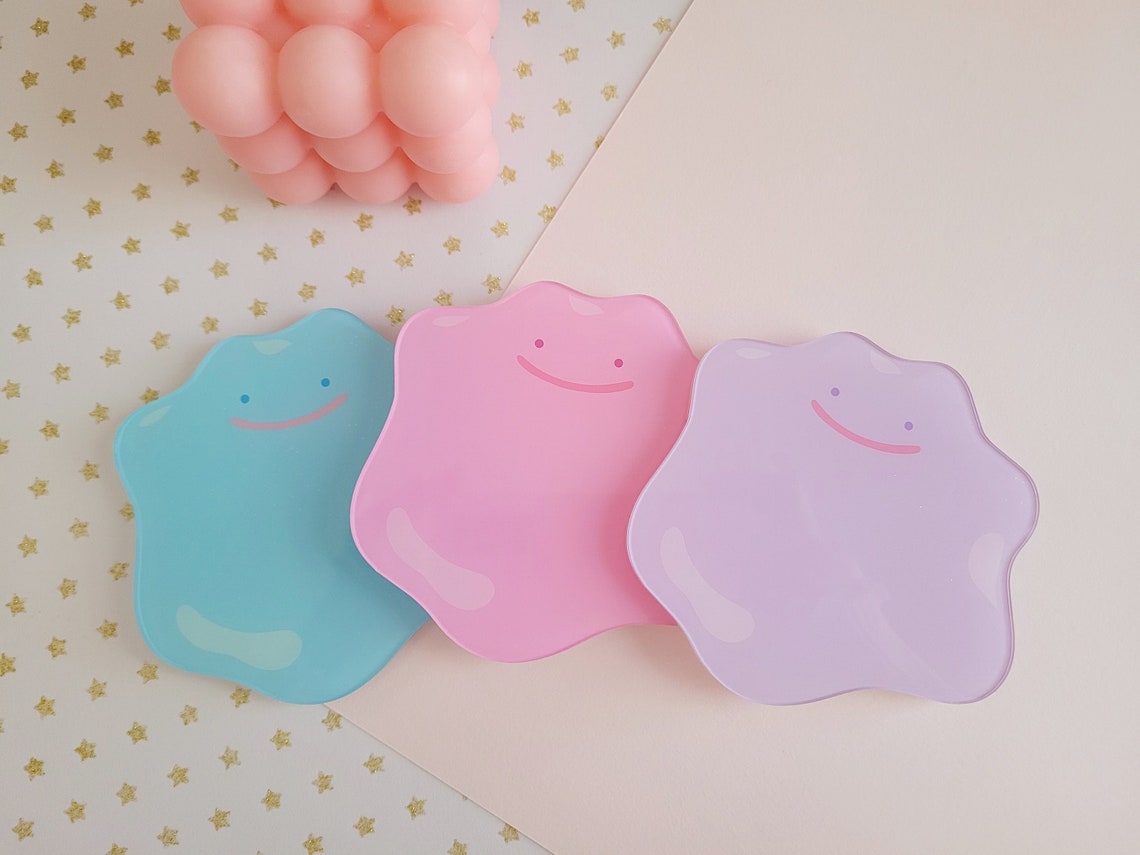 Glitter Ditto Coaster Acrylic Video Game Coaster Gift for - Etsy