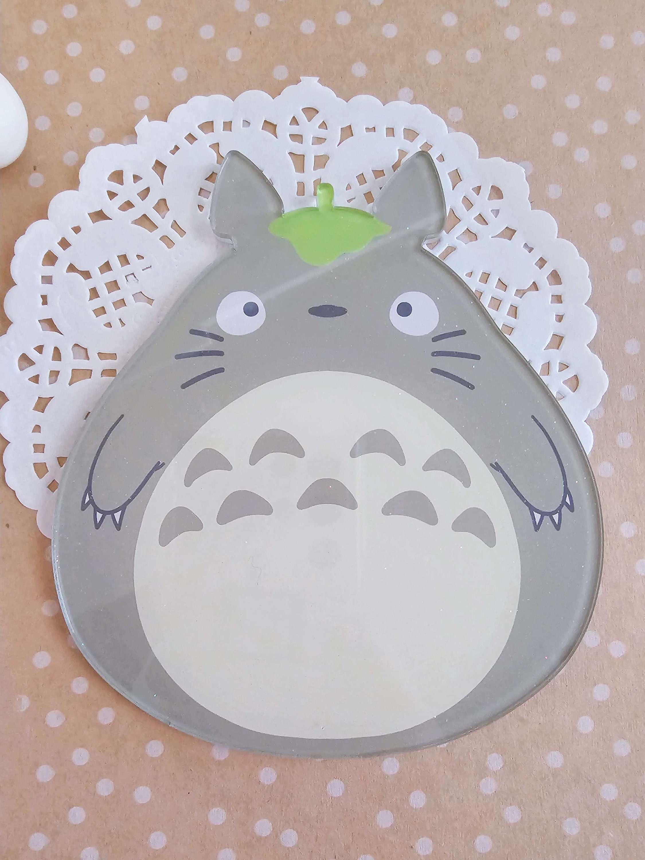 Tanuki Leaf Acrylic Coaster Anime Coaster Anime Gift Gamer Accessory