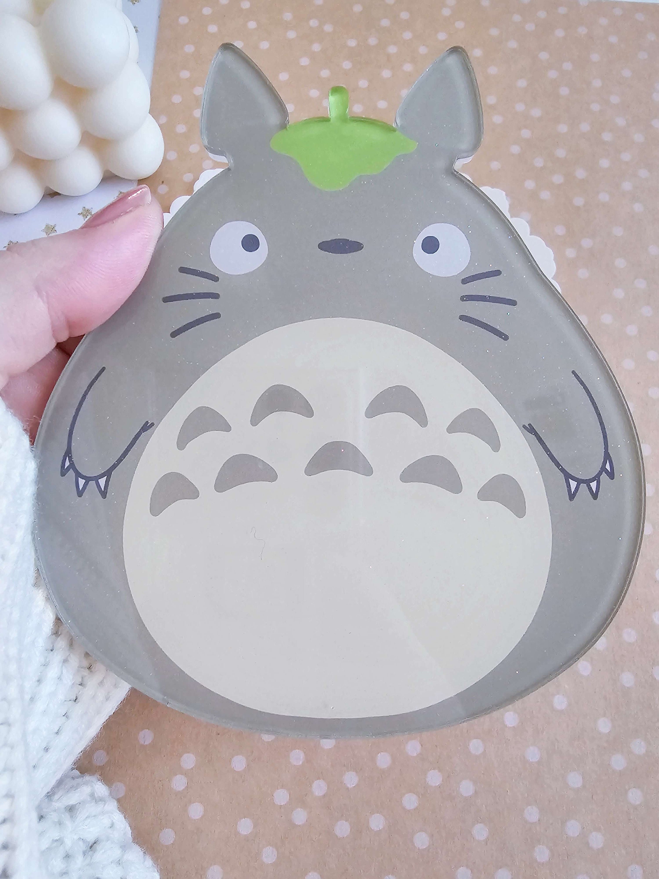 Tanuki Leaf Acrylic Coaster Anime Coaster Anime Gift Gamer Accessory