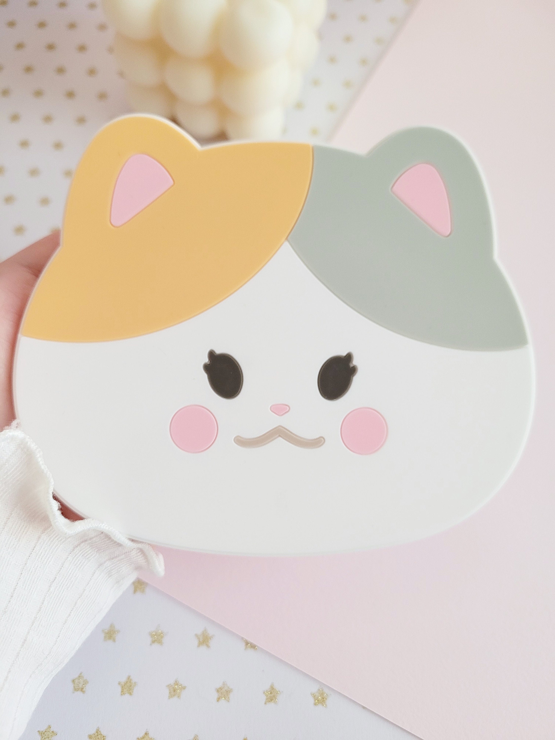 Cute Calico Cat Rubber Coaster Fat Calico Cat Gift for Cat - Etsy
