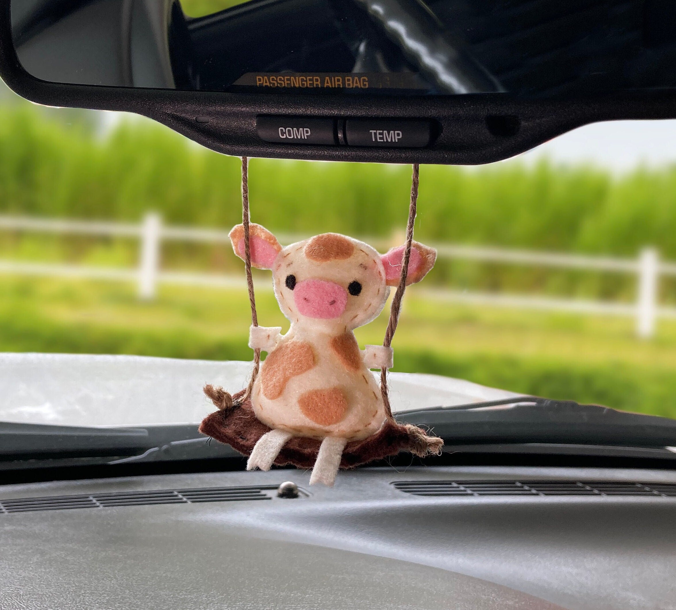 Hanging Cow Car Rearview Mirror Accessory Hanging Cow - Etsy
