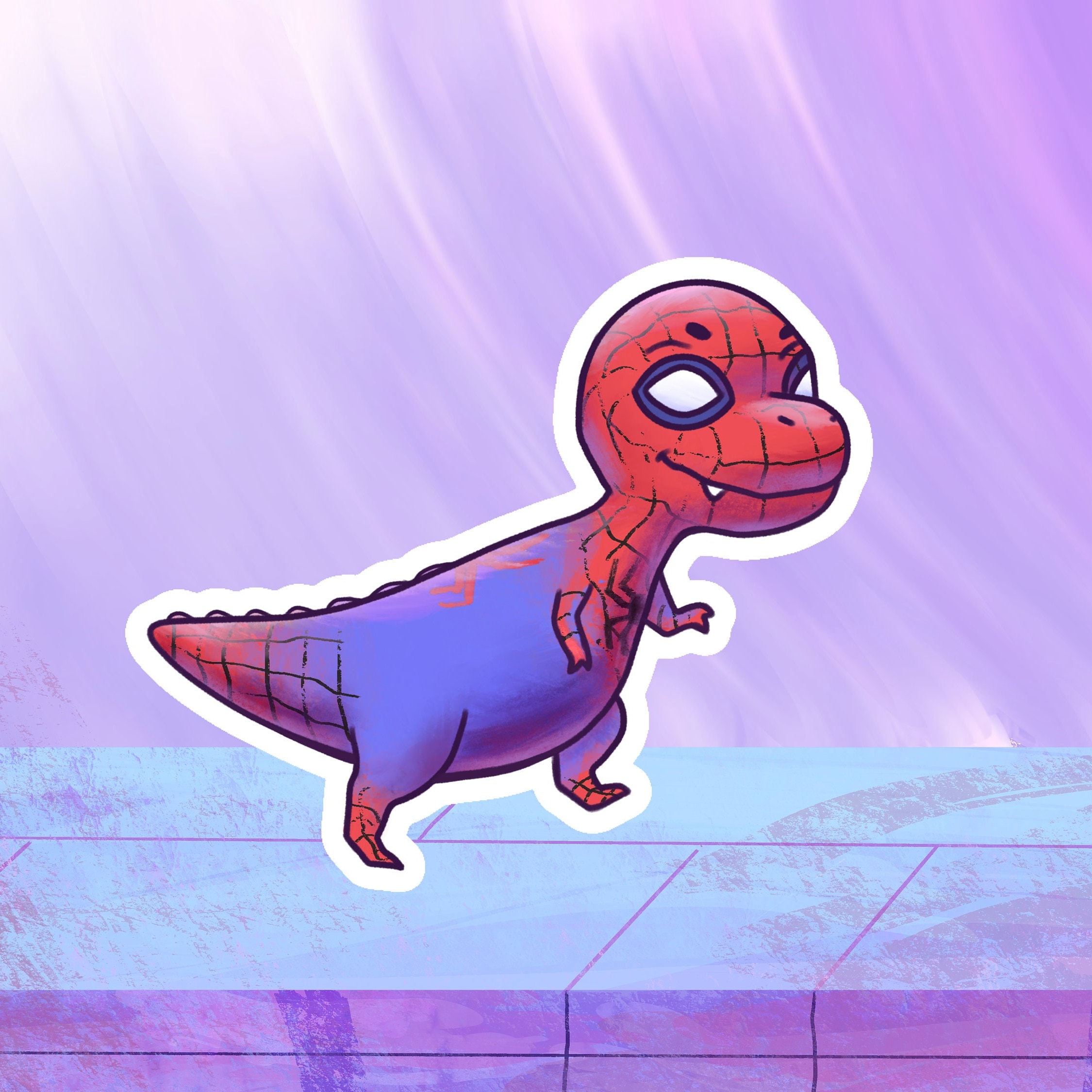 Spiderman Trex Sticker Spider Rex Pter Ptarker Sticker glossy - Etsy