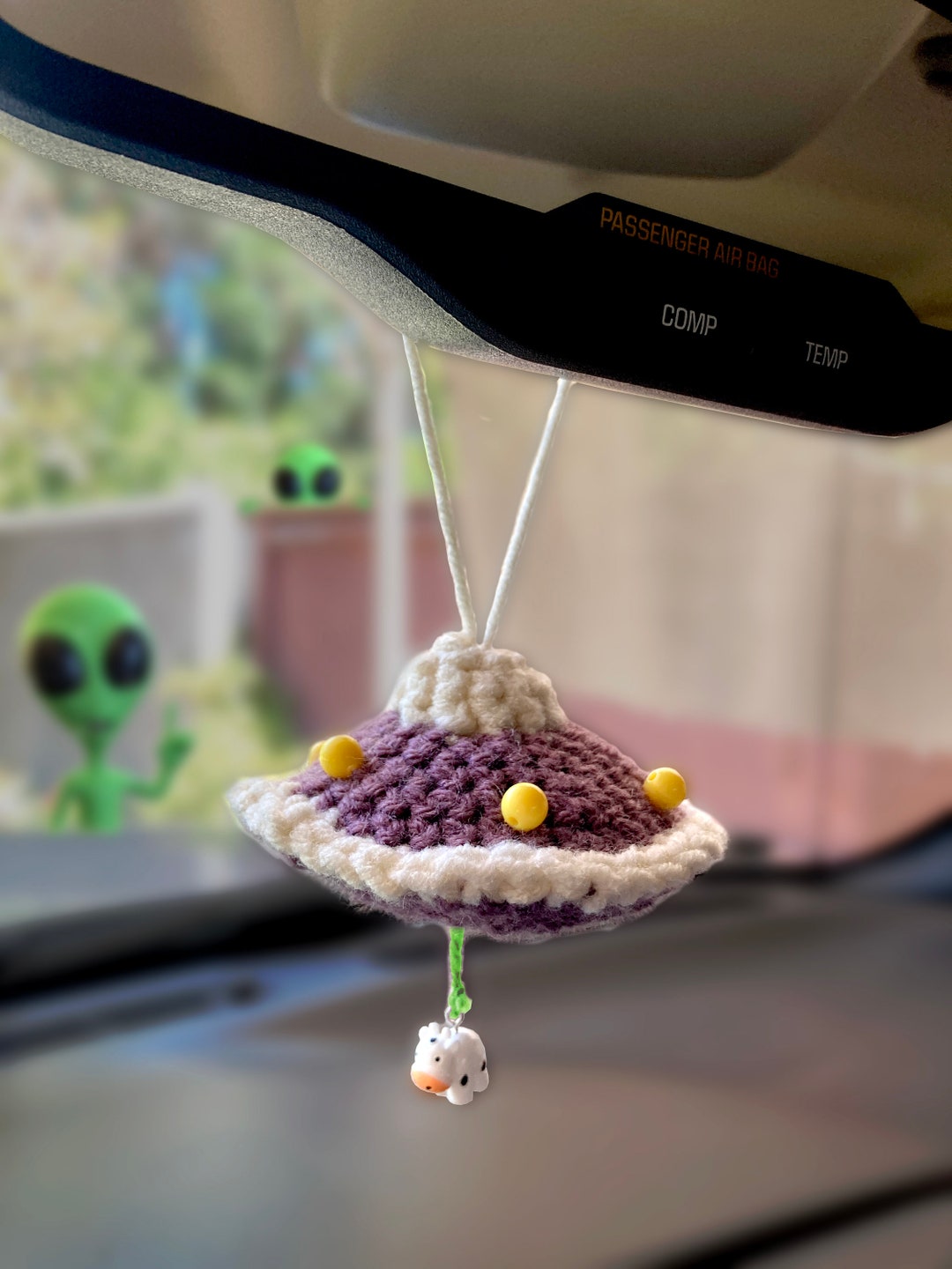 Crochet Alien Ufo Car Accessory | Crochet Accessory, UFO , Alien - Etsy