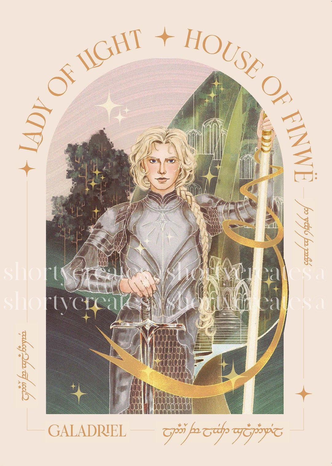 Galadriel Lady of Light – A4 Print FANART - Etsy