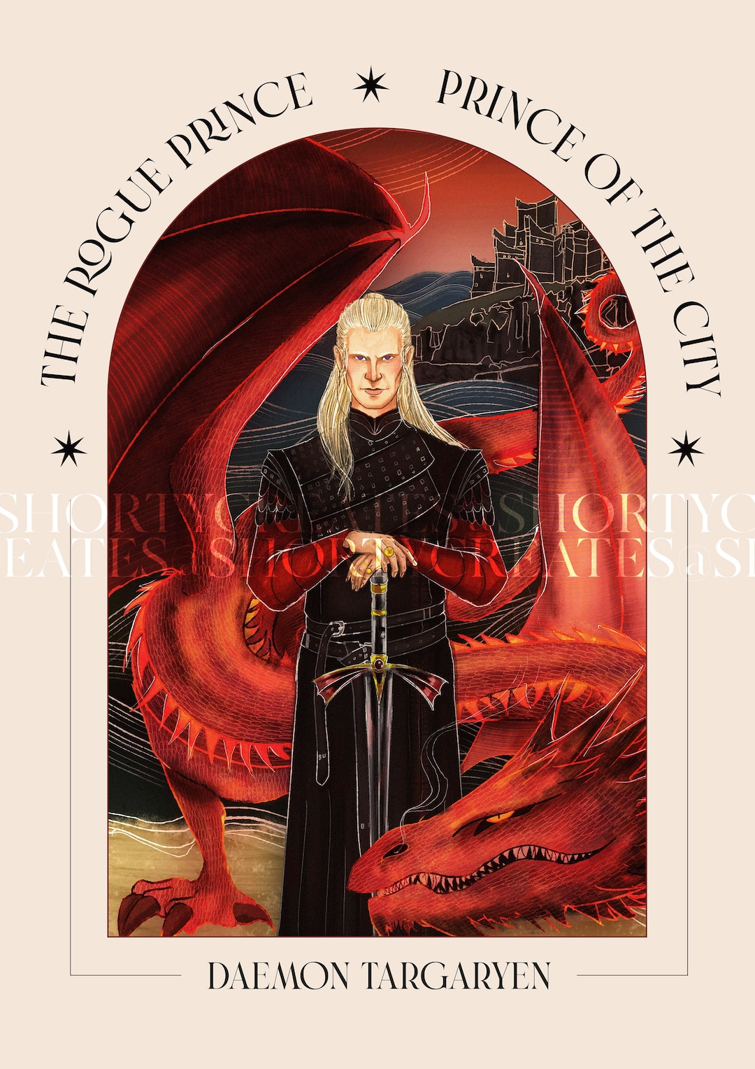 FANART Prince Daemon Targaryen, the Rogue Prince – A4 Print - Etsy