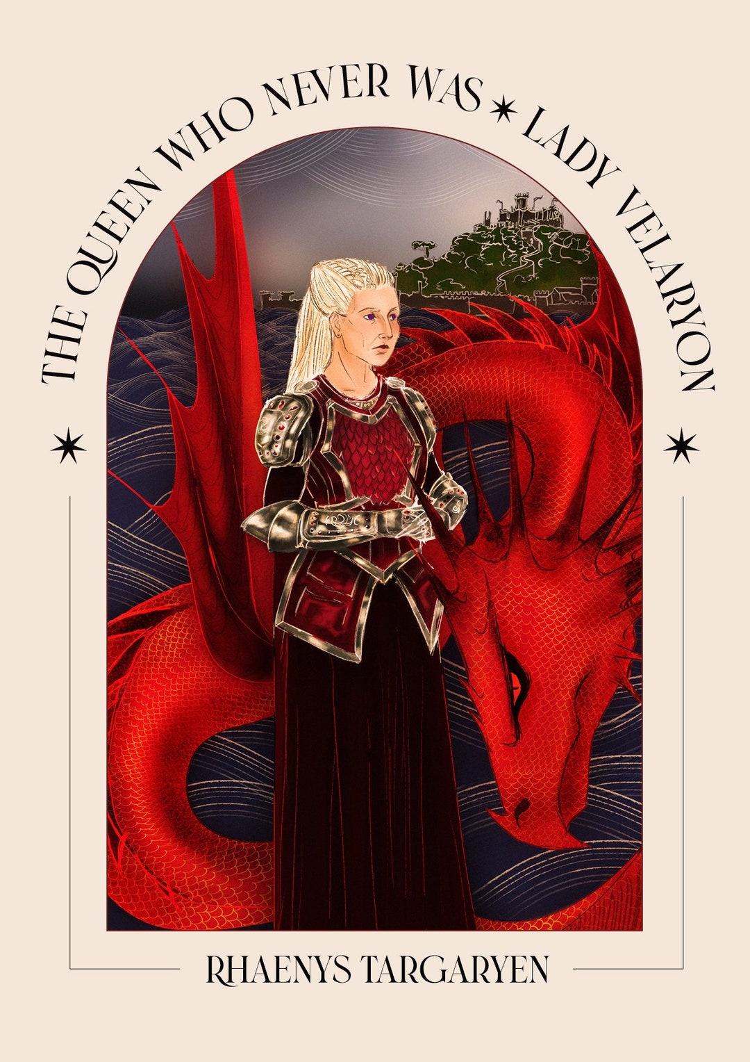 Queen Rhaenys Velaryon A4 Print FANART - Etsy