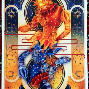 The Celestial Jesters – Sun and Moon Print - Etsy
